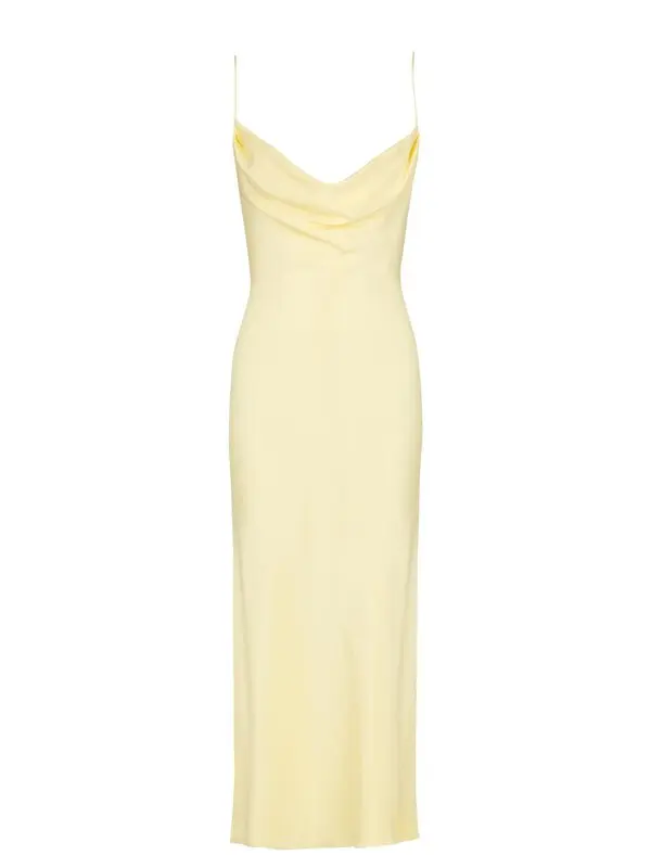 Balmain Satin Strappy Maxi Dress - Yellow