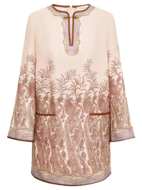 Zimmermann Alchemy Tunic Dress - Cream Paisley
