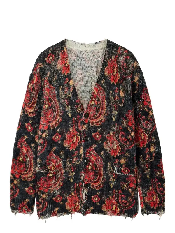 R13 Paisley-print V-neck Cardigan - Multi-color