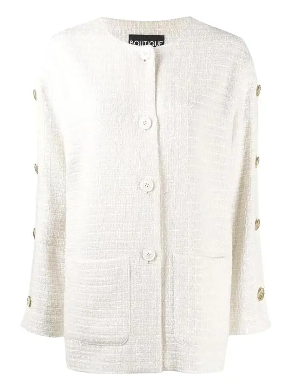 Moschino Button Detail Loose Cardigan - White