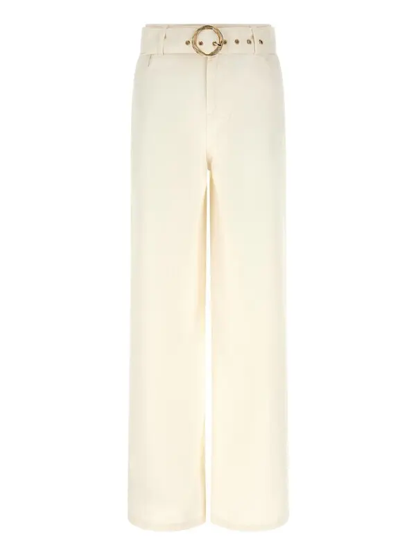 TWINSET Belted Wide-leg Jeans - White