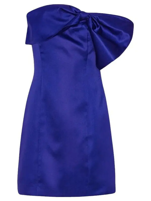 ROTATE BY BIRGER CHRISTENSEN Off-the-shoulder Bow Detail Mini Dress - Blue