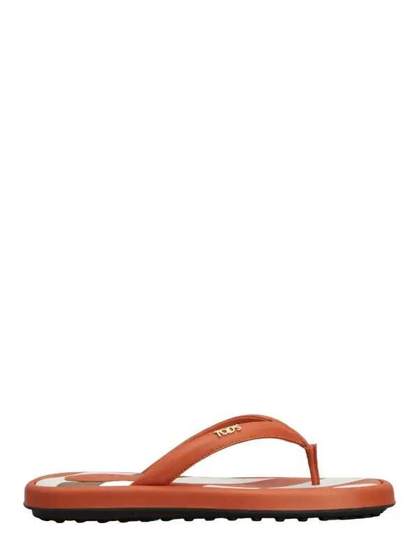 TOD'S Striped Detail Flip Flops - Orange