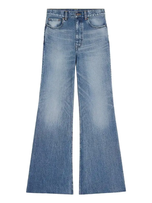 Celine Cotton Denim Flare Jeans - Blue