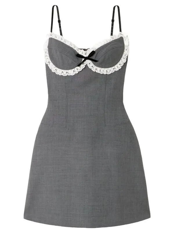 SHUSHU/TONG Lace Detail Dress - Gray
