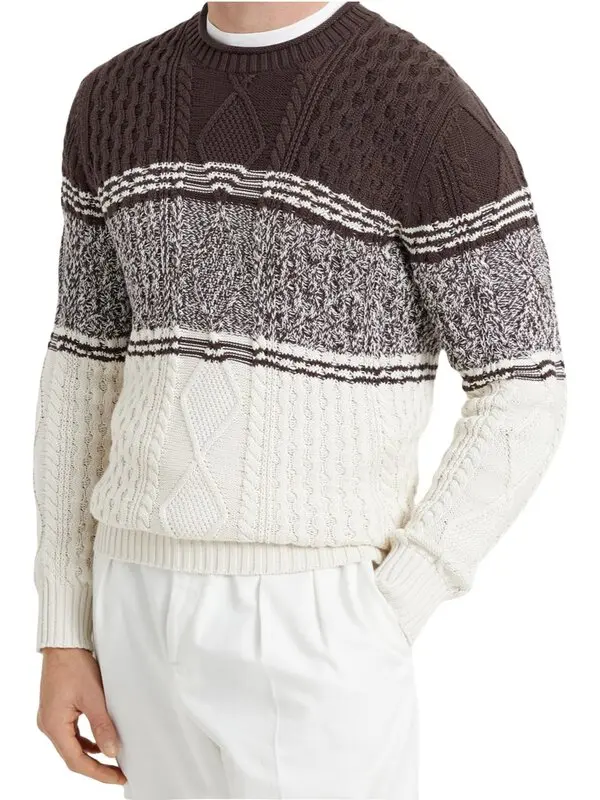Brunello Cucinelli Cable-knit Crewneck Sweater - Ecru