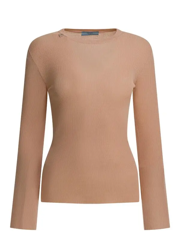 Prada Ribbed Long Sleeve Crewneck Jumper - No