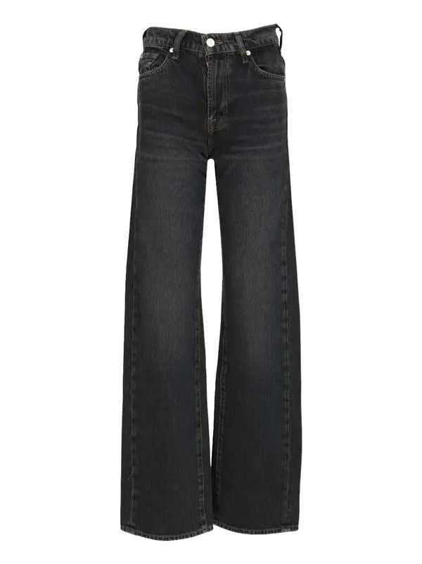 7 For All Mankind Tess High-waist Straight Jeans - Black