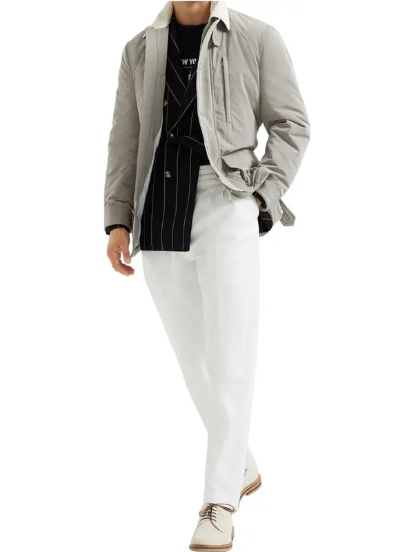 Brunello Cucinelli Water-resistant Parka Jacket With Belt - Khaki
