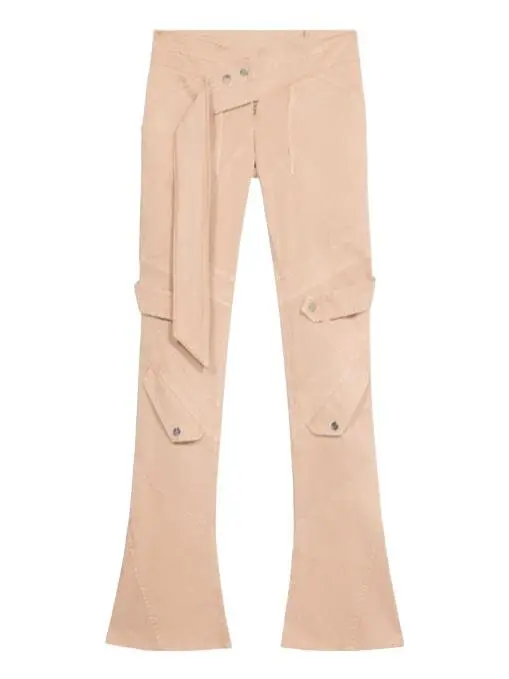 Blumarine Belted Patchwork Trousers - Nude