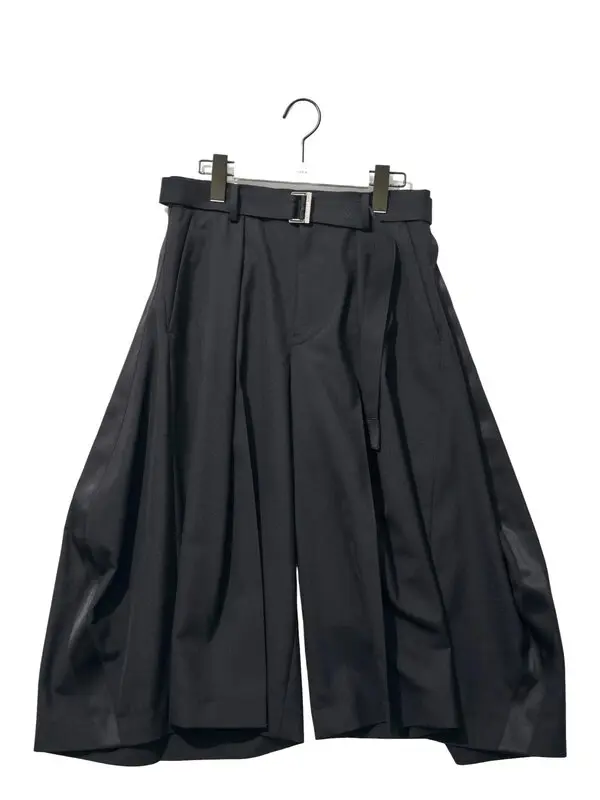 Sacai Wide-leg Cropped Trousers - Black