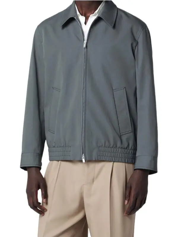 LARDINI Zip-up Shirt Jacket With Elasticated Hem - Gray