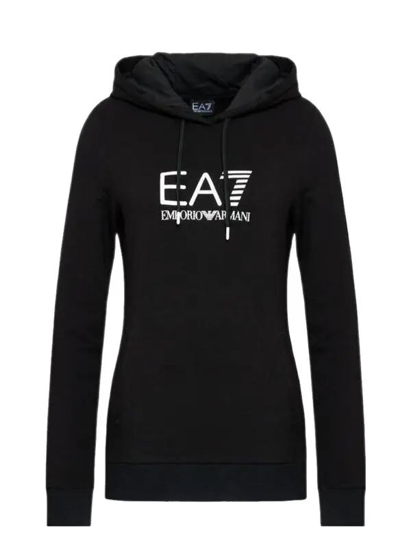 EA7 Logo-print Hoodie - Black