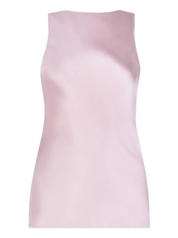 Nina Ricci Draped Satin Halterneck Blouse - Pink