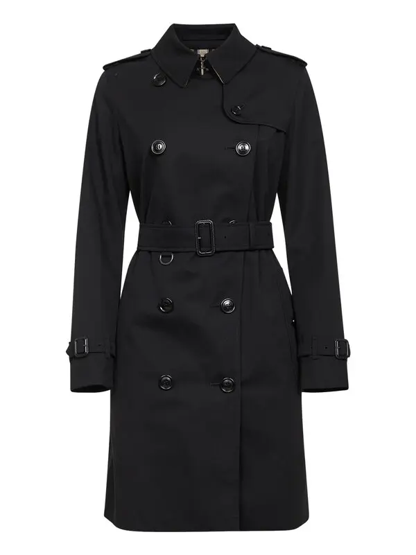 Burberry Double Breasted Belted Trench Coat - Black