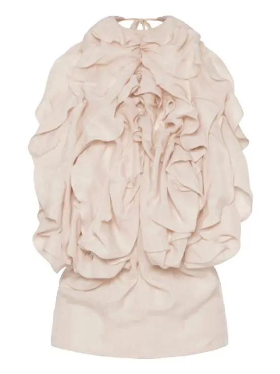 MAISON MARGIELA Ruffled Halter Neck Top - Sand