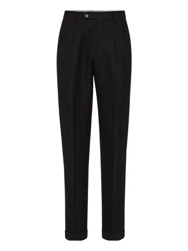 Brunello Cucinelli Tailored Twill Trousers - Black