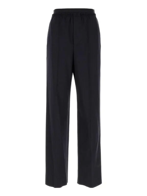 Bottega Veneta Pinstriped Wide Leg Trousers - Black/blue Mixed Color
