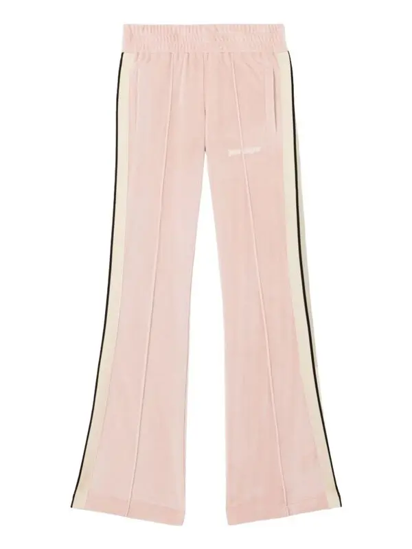 Palm Angels Logo Flare Chenille Track Pants - Pink