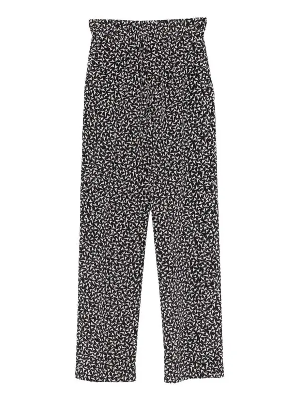 Dries Van Noten All-over Print Elasticated Waistband Pants - Black