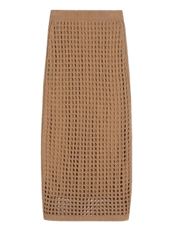 Max Mara Geode Openwork Midi Skirt - Desert