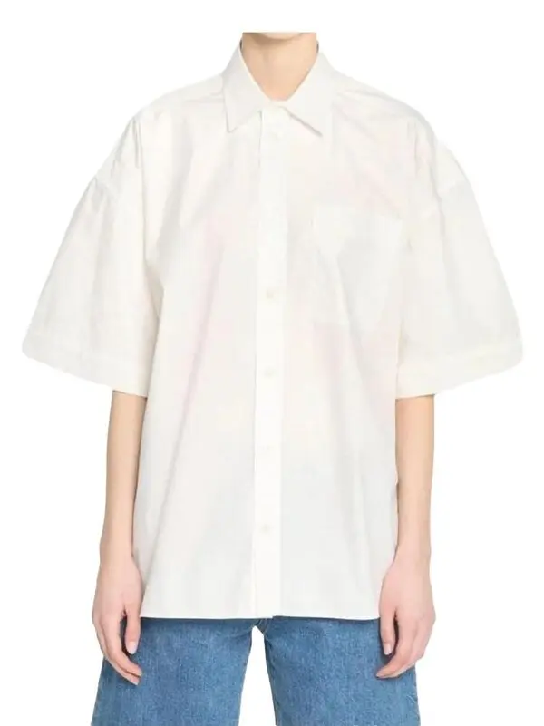 NACKIYE Collared Short-sleeved Shirt - White