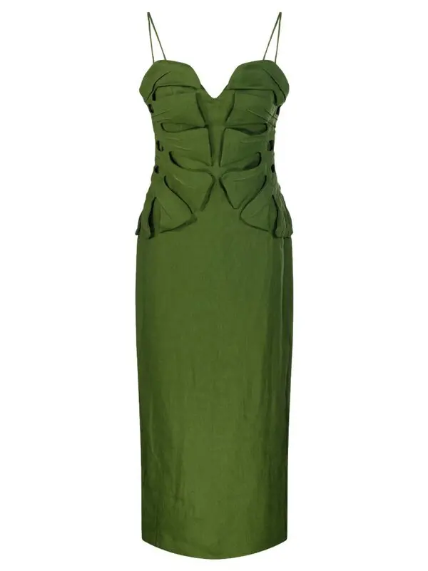 Farm Rio Monstera Leaf Maxi Dress - Green