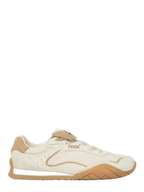 Fendi Wave Pulse Low-top Sneakers - White And Beige