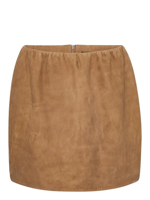 ROTATE BY BIRGER CHRISTENSEN Suede Mini Skirt - Light Brown