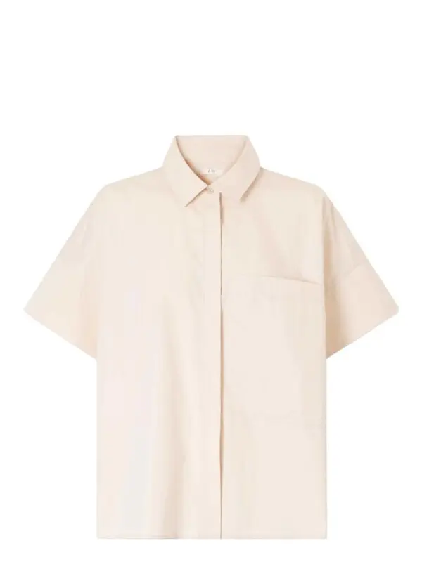 Co Cotton-poplin Shirt With Oversized Chest Pocket - White