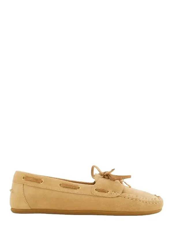 FERRAGAMO Flippy Bow Detail Flat Shoes - Light Camel