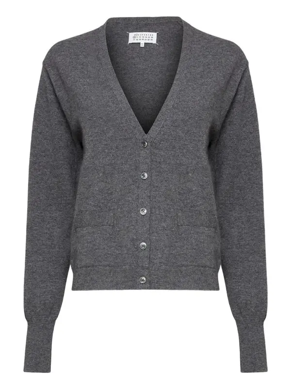MAISON MARGIELA Long-sleeved V-neck Cardigan With Pockets - Black