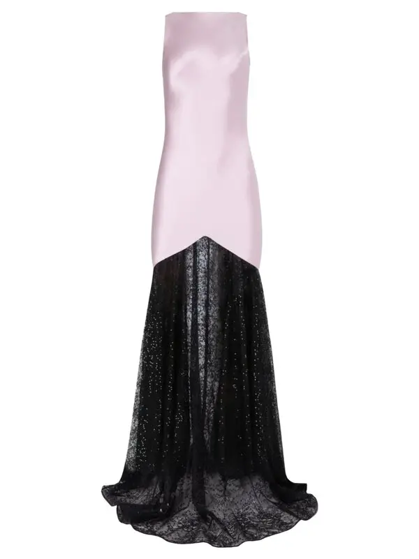 Nina Ricci Sleeveless Lace-detail Maxi Dress - Lavender