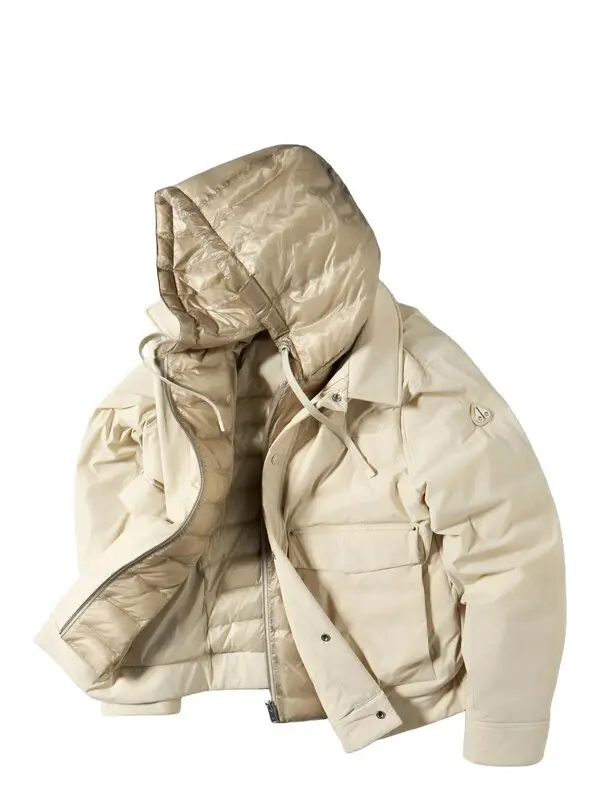 Moose Knuckles Down Jacket With Adjustable Hood - Alabaster Color