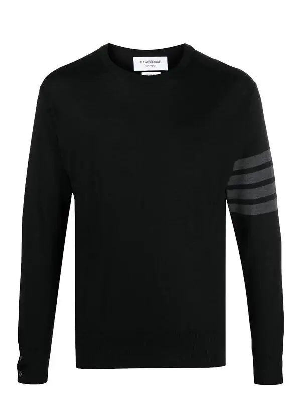Thom Browne 4-bar Crewneck Jumper - Black