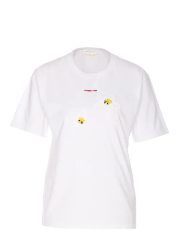 SHUSHU/TONG Embroidered Floral Appliqué T-shirt - White
