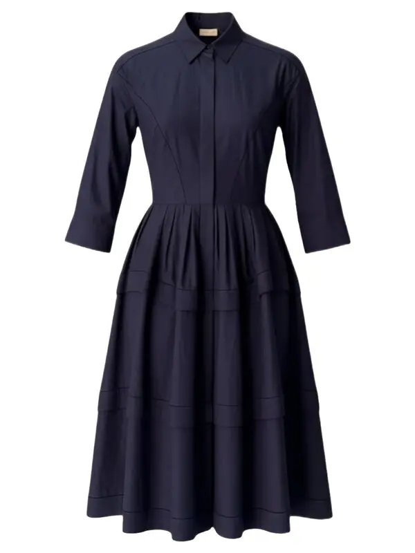 Alaïa Long Sleeve Pleated Midi Dress - Black