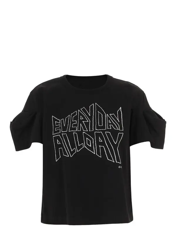 Sacai Short Sleeve T-shirt With Graphic Detail - Black