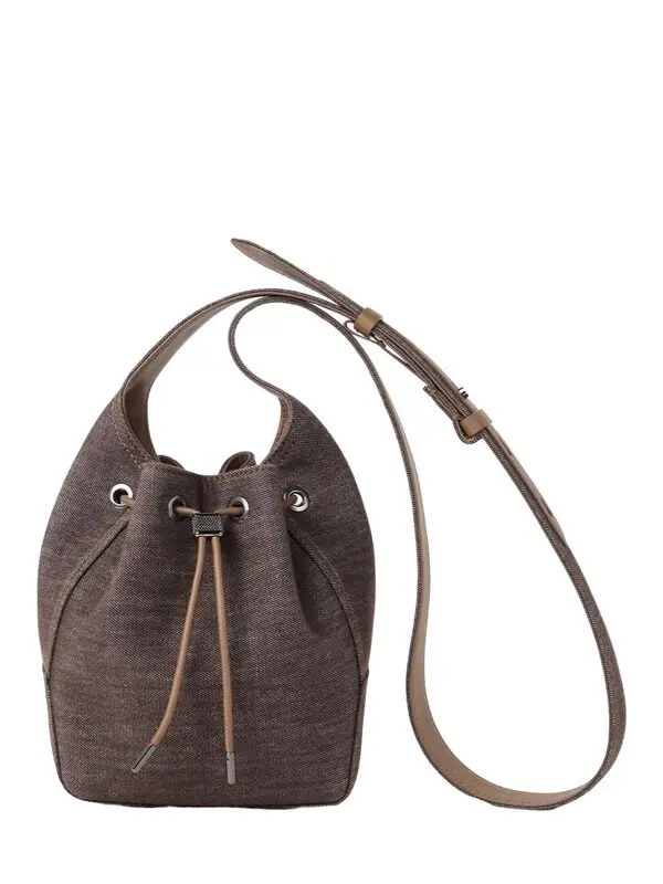 Brunello Cucinelli Cotton Bucket Bag - Dark Denim