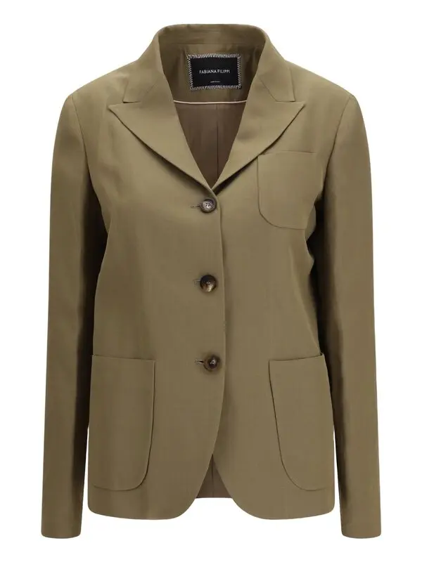 Fabiana Filippi Single-breasted Patch-pocket Blazer - Brown