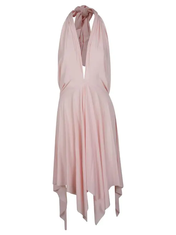 Norma Kamali Draped Handkerchief-hem Dress - Ballet Powder