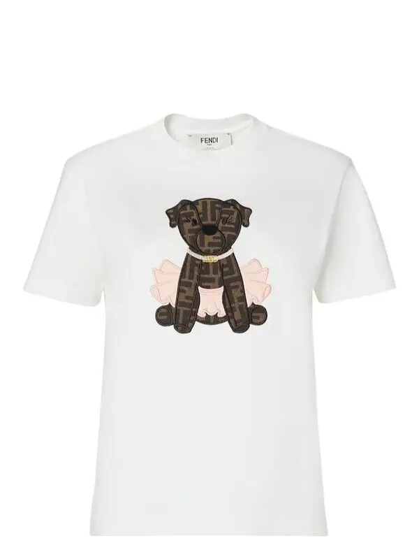 Fendi Itina Patch" Crewneck T-shirt - White