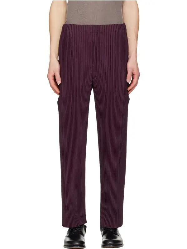 Issey Miyake Homme Plissé Quarry Pleated Trousers - Red