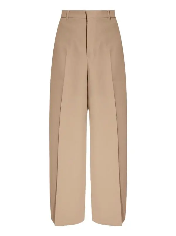 Ami Belted Wide-leg Trousers - Nude