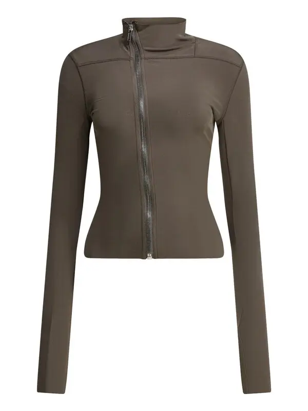 Rick Owens Long Sleeve Zip Up Jacket - Brown
