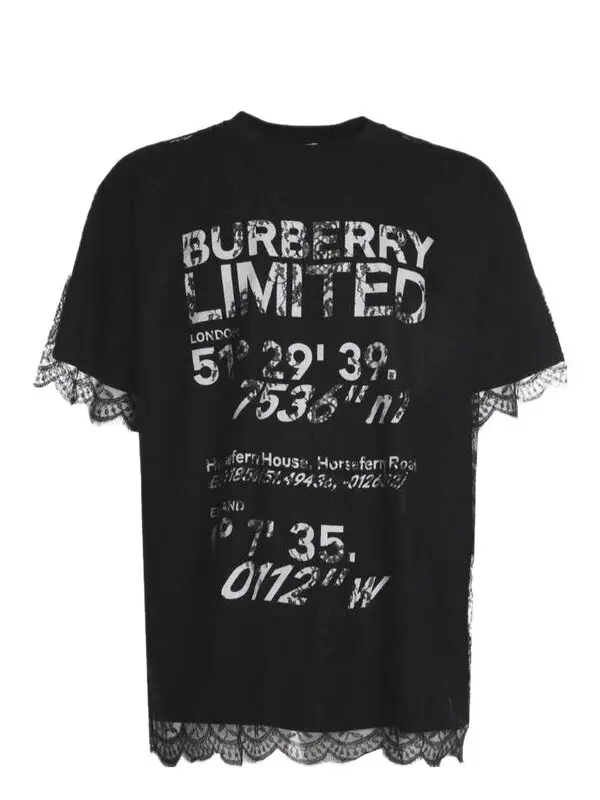 Burberry Coordinates Lace Layered T-shirt - Black