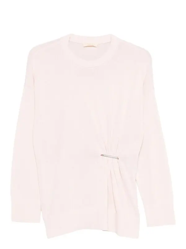 TWINSET Gathered Sweater With Front Pleating - White