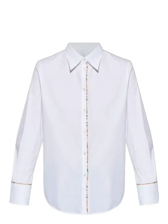 Paul Smith Long Sleeve Classic Shirt With Contrasting Trim - White