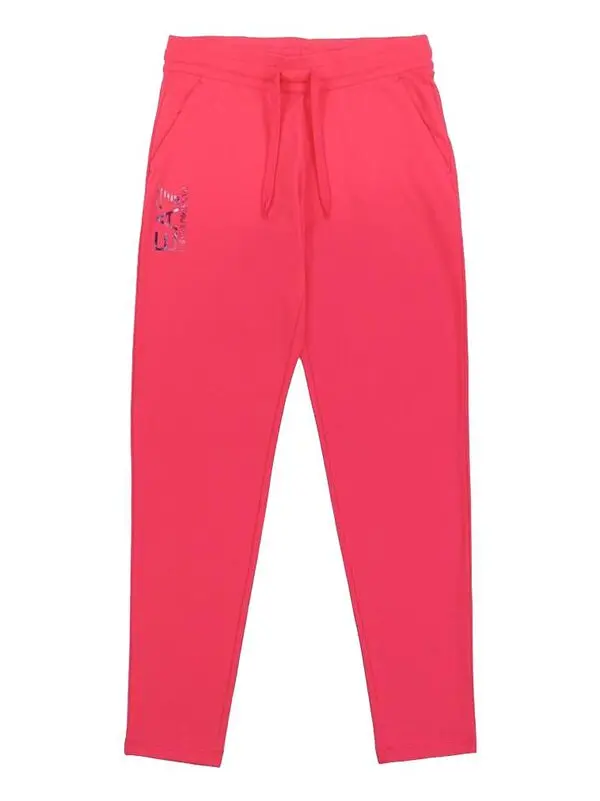 EA7 Rose Logo Printed Sweatpants - Red