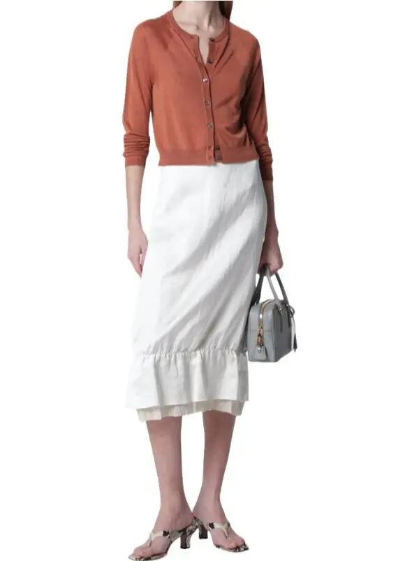 ROBERTO COLLINA Cashmere And Silk Cardigan - Brick